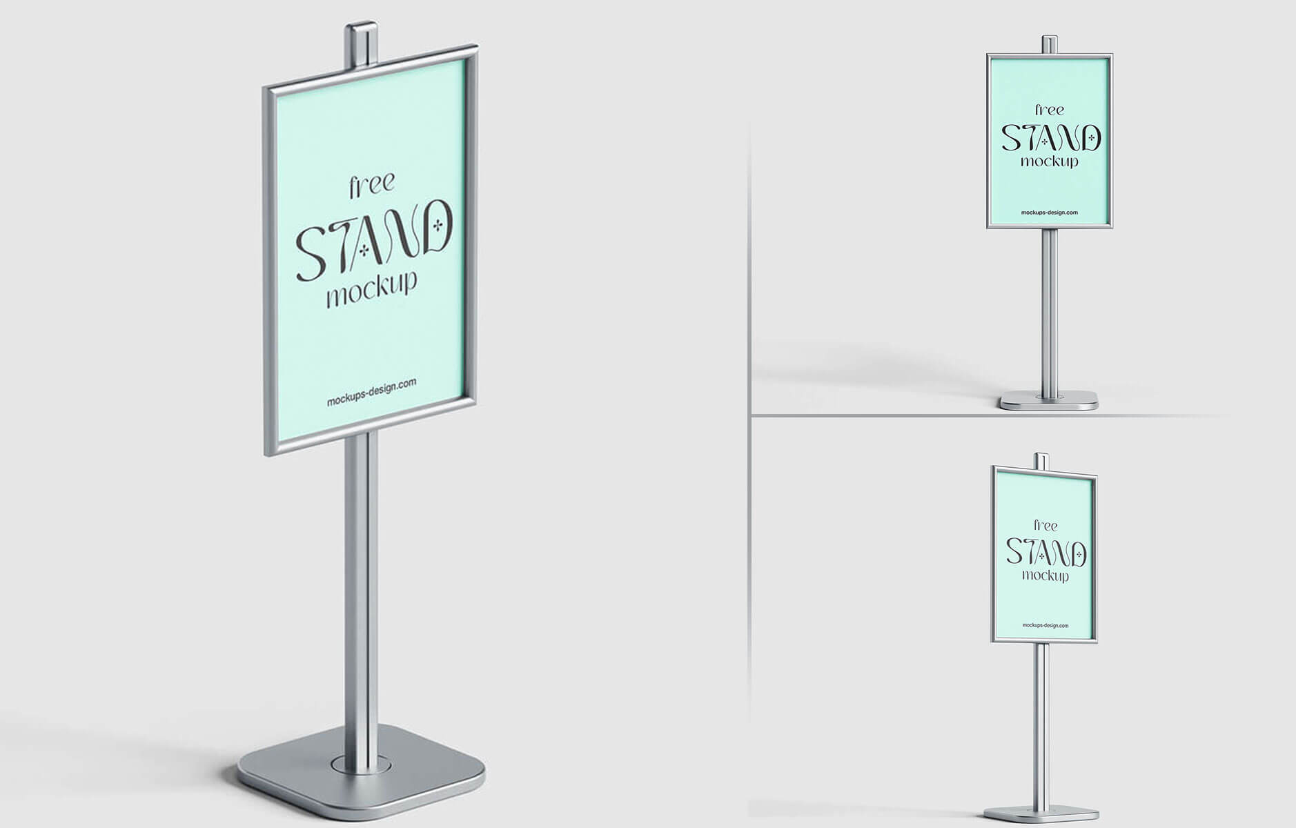 3 Free Information Poster Stand Mockup PSD Files - PsFiles