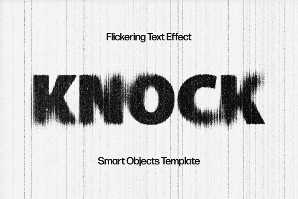Free Flickering Blurred Line Text Effect PSD Mockup - PsFiles