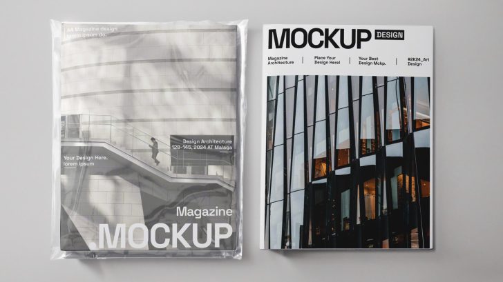 Clear Plastic Wrapped Magazine Cover Mockup for Free - PsFiles