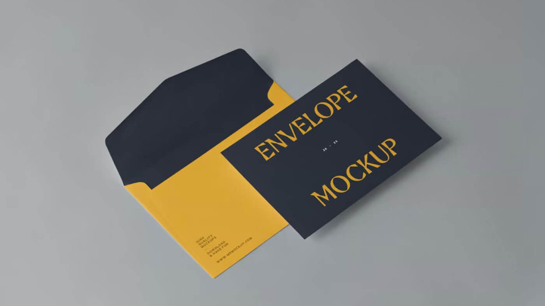 Free Half Open Envelope Mockup PSD Back Side - PsFiles