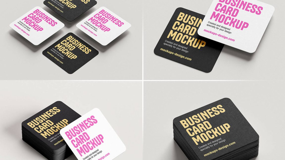 Free Free Square Business Card Mockup PSD Set - PsFiles