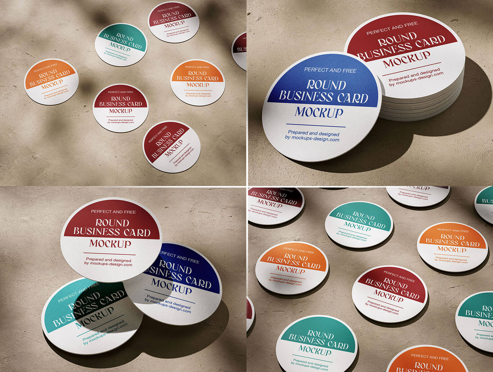 Free Circle Business Card Mockup PSD - PsFiles