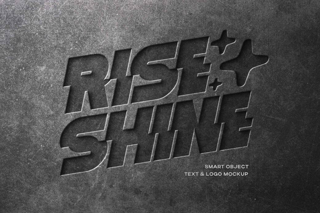 Free Concrete Engraved Text and Logo Mockup PSD - PsFiles