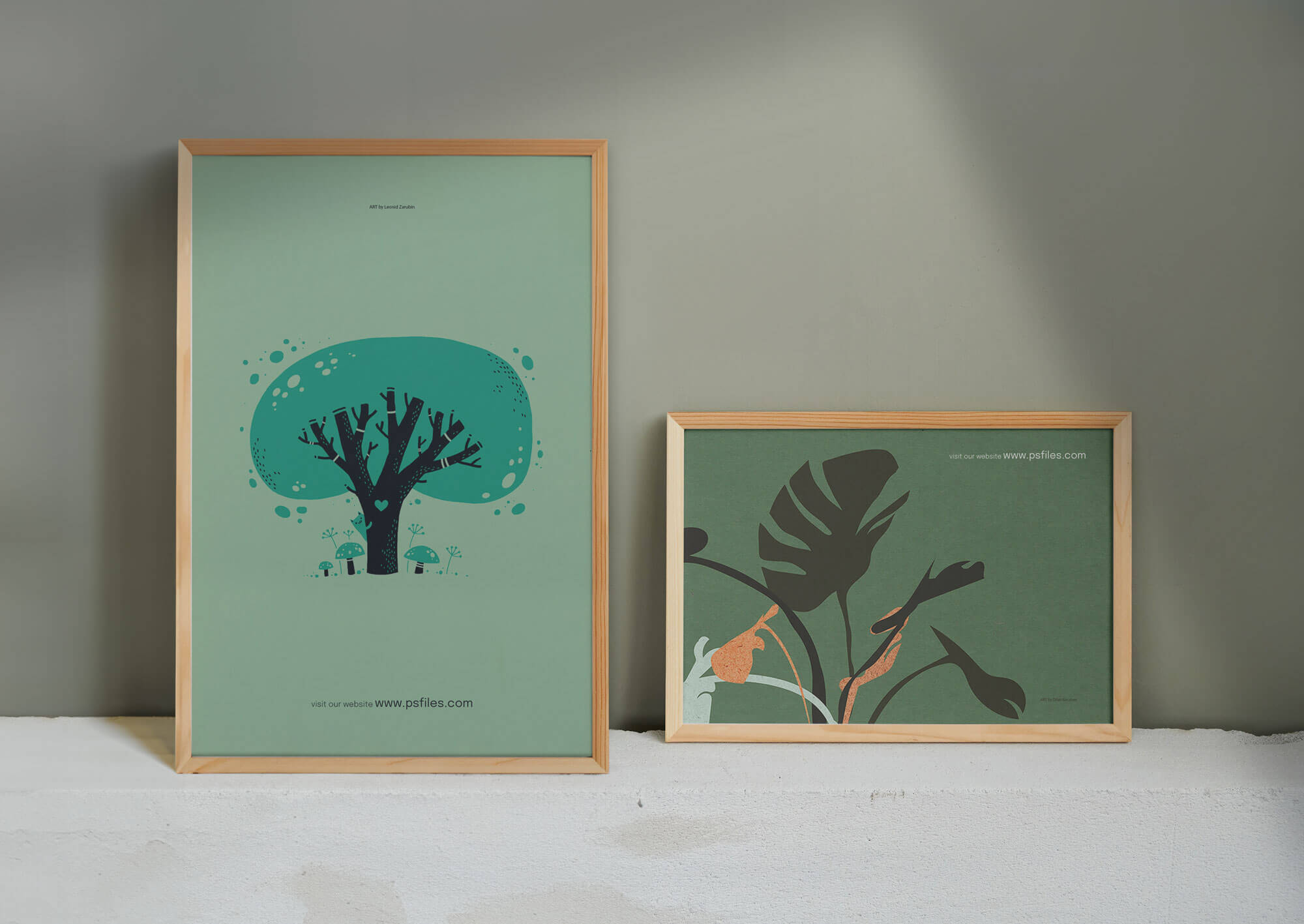 Free 2 Wooden Frames Mockup PSD PSD - PsFiles