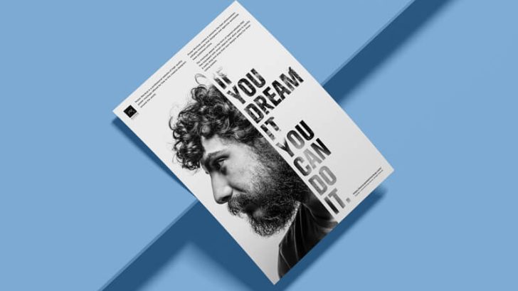 Free Floating A3 Paper Poster Mockup PSD - PsFiles