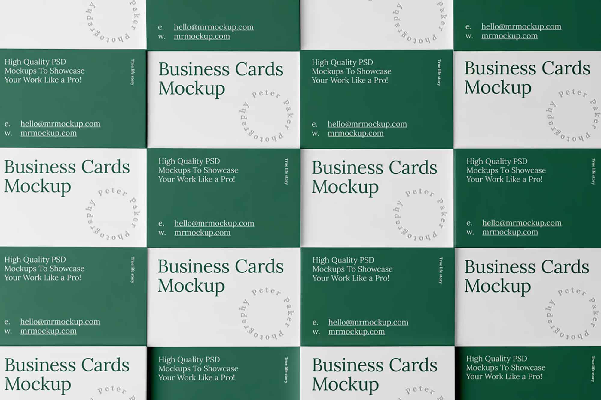 Free Grid Business Cards Scene Mockup - PsFiles