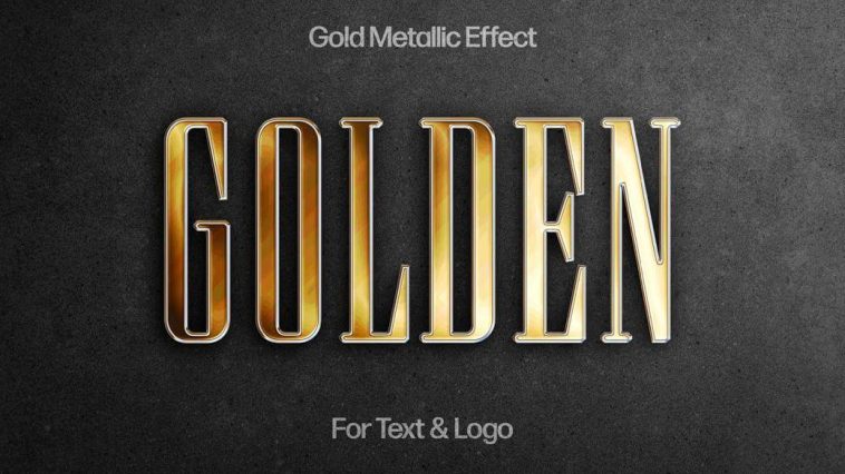 New Free Gold Metallic Text Effect Mockup PSD - PsFiles