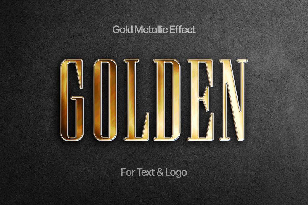 Free Gold Metallic Text And Logo Effect PSD - PsFiles