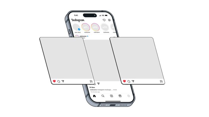 Free Free 3D Instagram Feed Mockup PSD PSD - Free Photoshop PsFiles