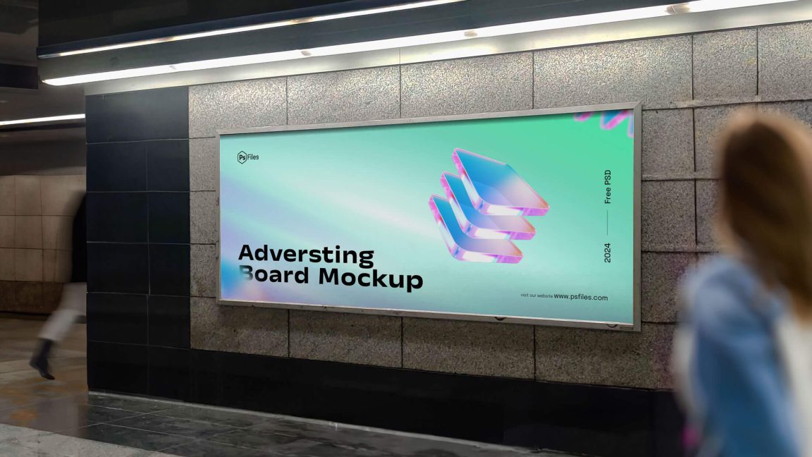Free Subway Metro Station Horizontal Billboard Mockup PSD - PsFiles