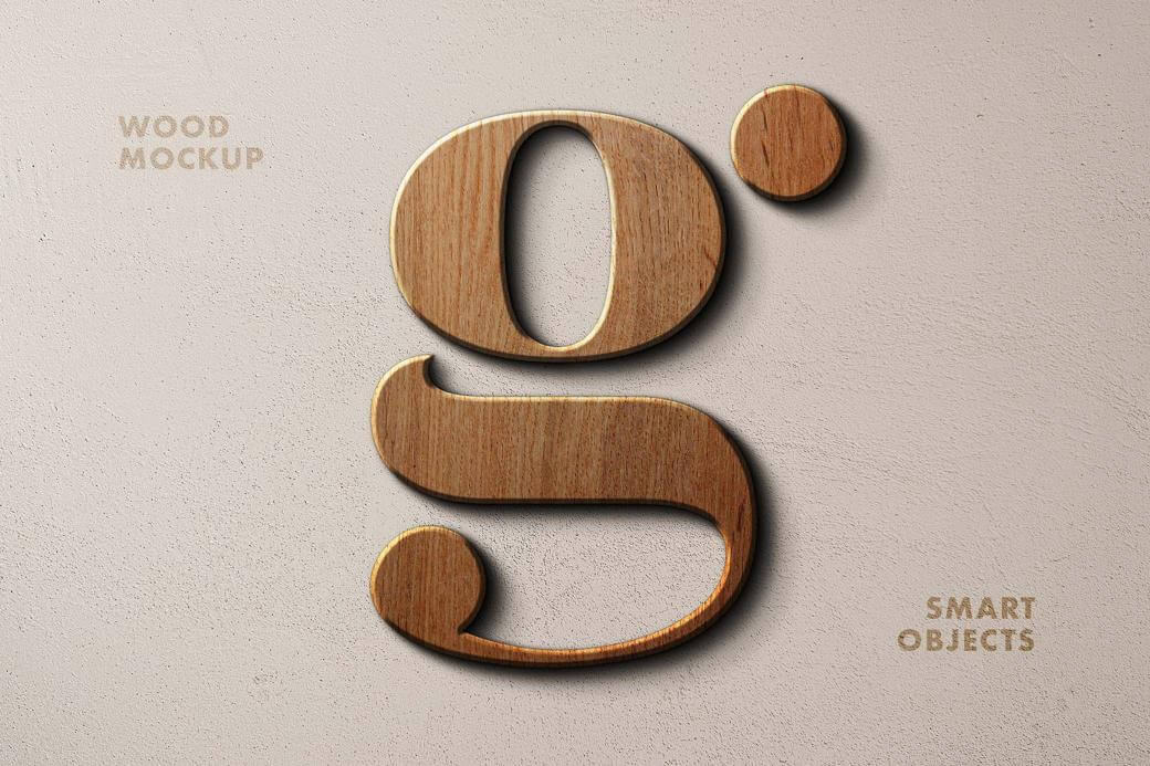 CNC Cutting Wooden Sign Text and Logo Mockup PSD Free - PsFiles