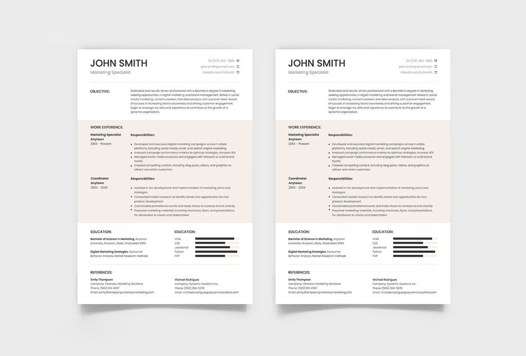 Free ATS Resume PSD Template - PsFiles