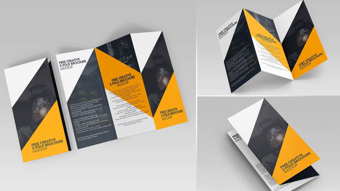 Free Trifold DL Brochure Mockup PSD - Free Photoshop Files