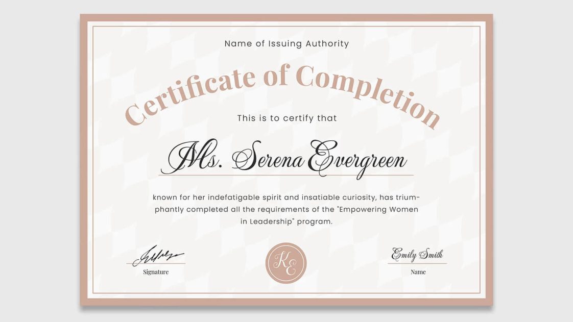 Free Completion Certificate Design PSD Template - PsFiles