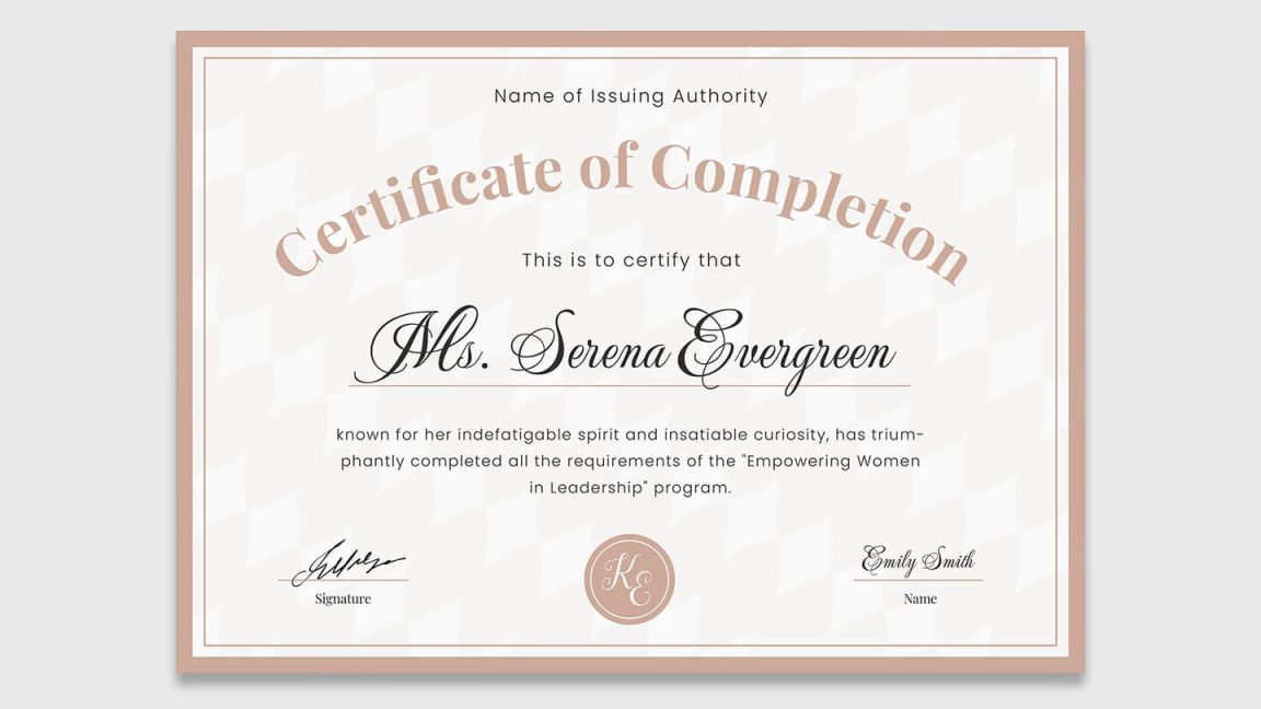 Free Completion Certificate Design PSD Template - PsFiles