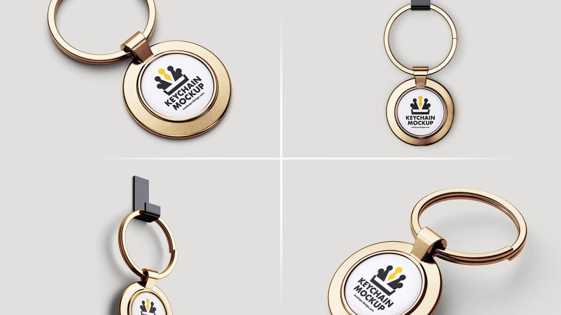 Free Round Keychain Logo Mockup PSD - PsFiles