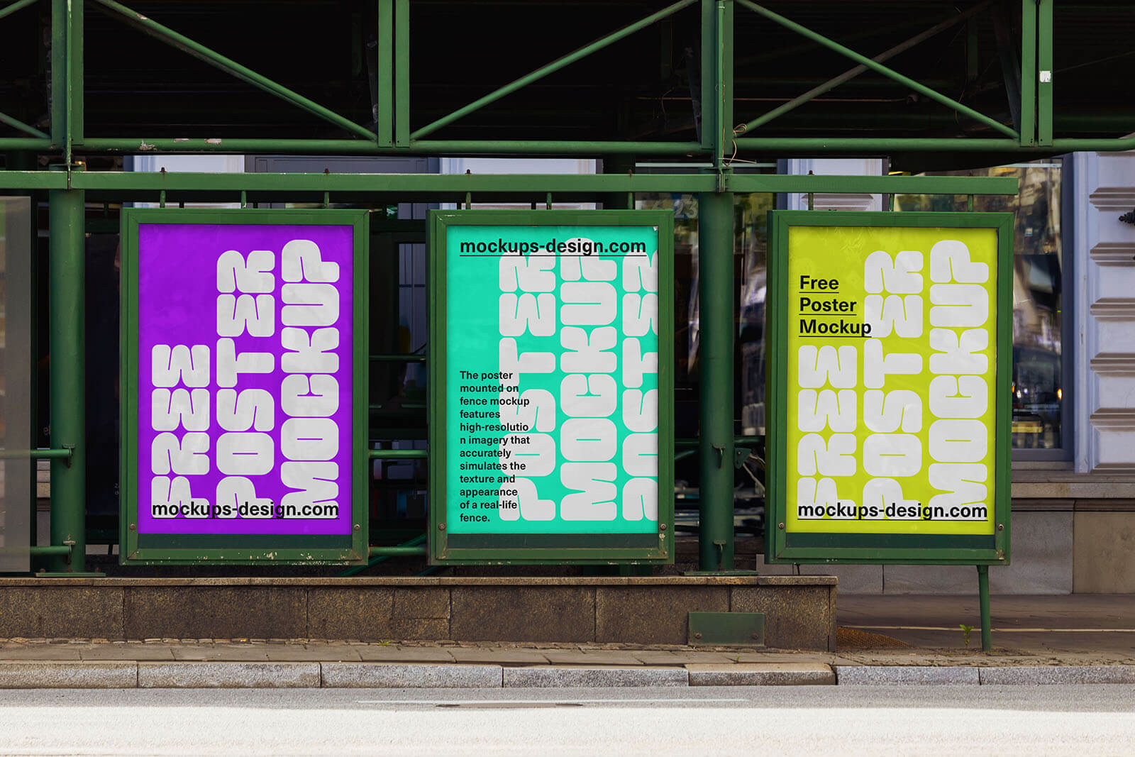 Free 3 Posters Mockup Placed in Metal Frames - PsFiles