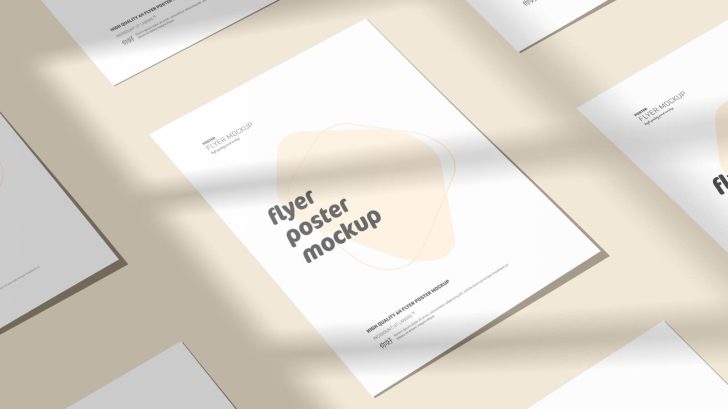 Free Floating Square Flyer Mockup PSD - PsFiles