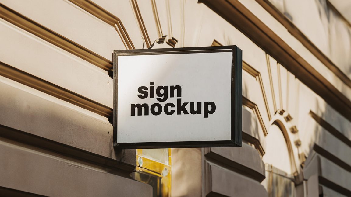 Free Realistic Store Sign Mockup - PsFiles