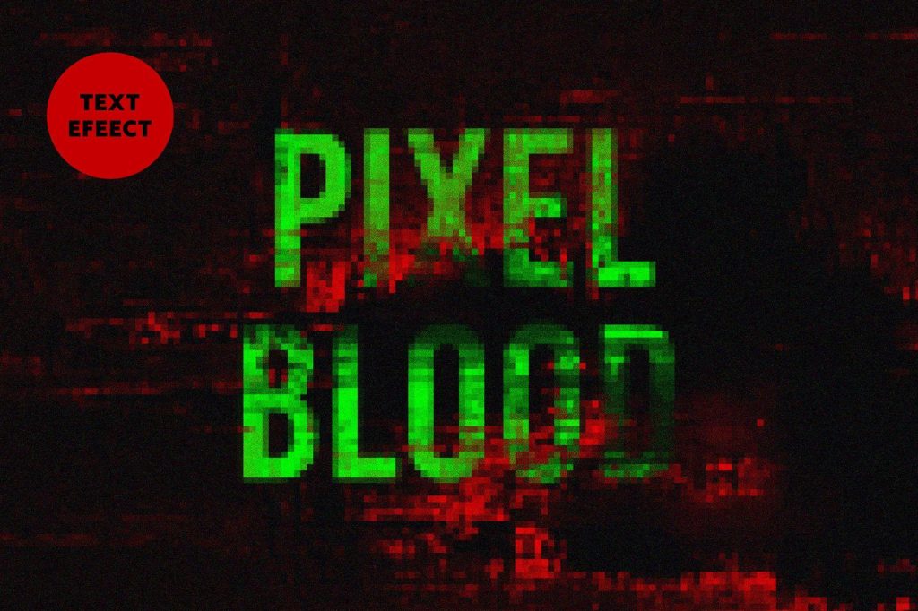 Free Bloody Pixel Text Effect PSD - PsFiles