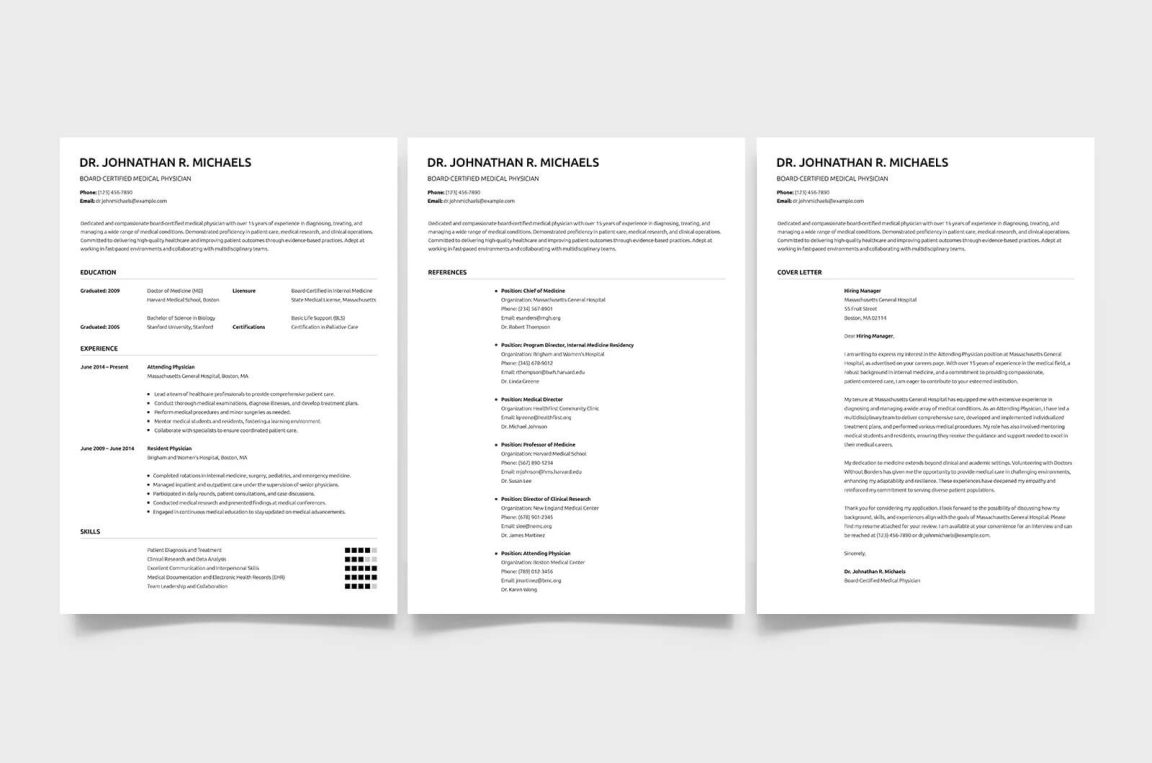 Free Medical Physician CV Resume PSD Template - PsFiles