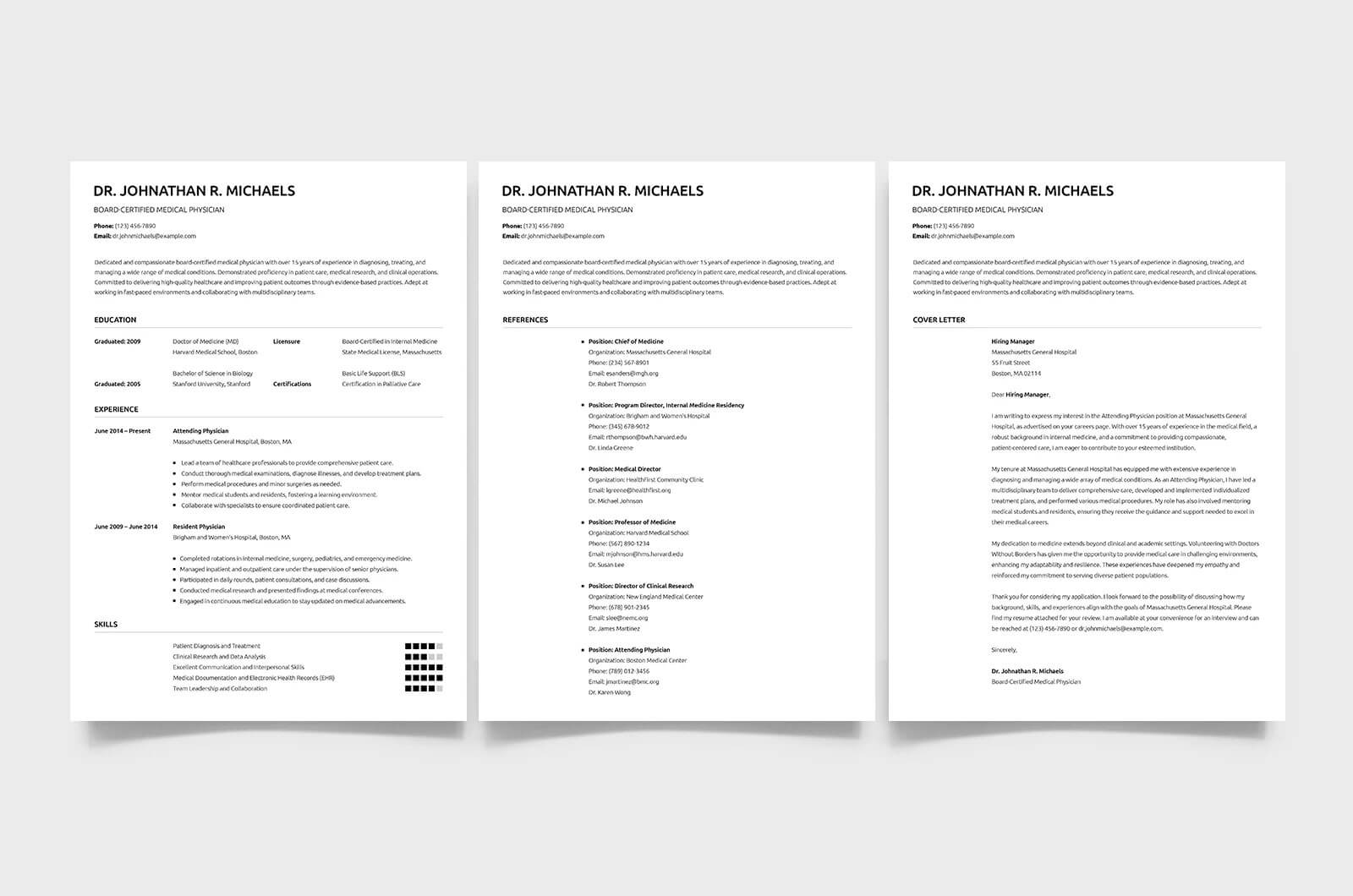 Free Medical Physician CV Resume PSD Template - PsFiles