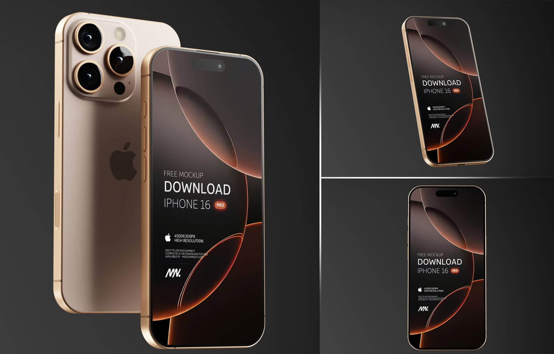 Free Titanium iPhone 16 Pro Mockup PSD - PsFiles