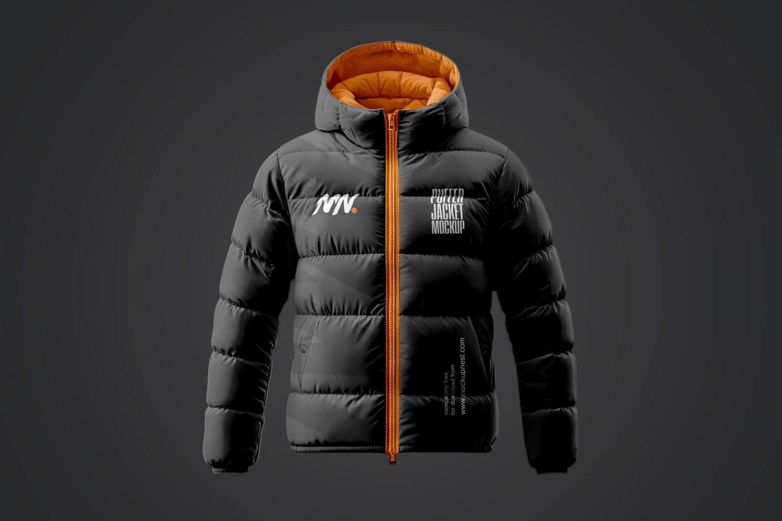 Free Puffer Winter Jacket Mockup PSD - PsFiles