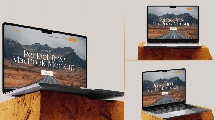 Free Laptop Sticker Mockup PSD Set - PsFiles