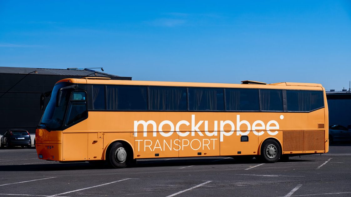 Free Mini Bus Mockup PSD - PsFiles