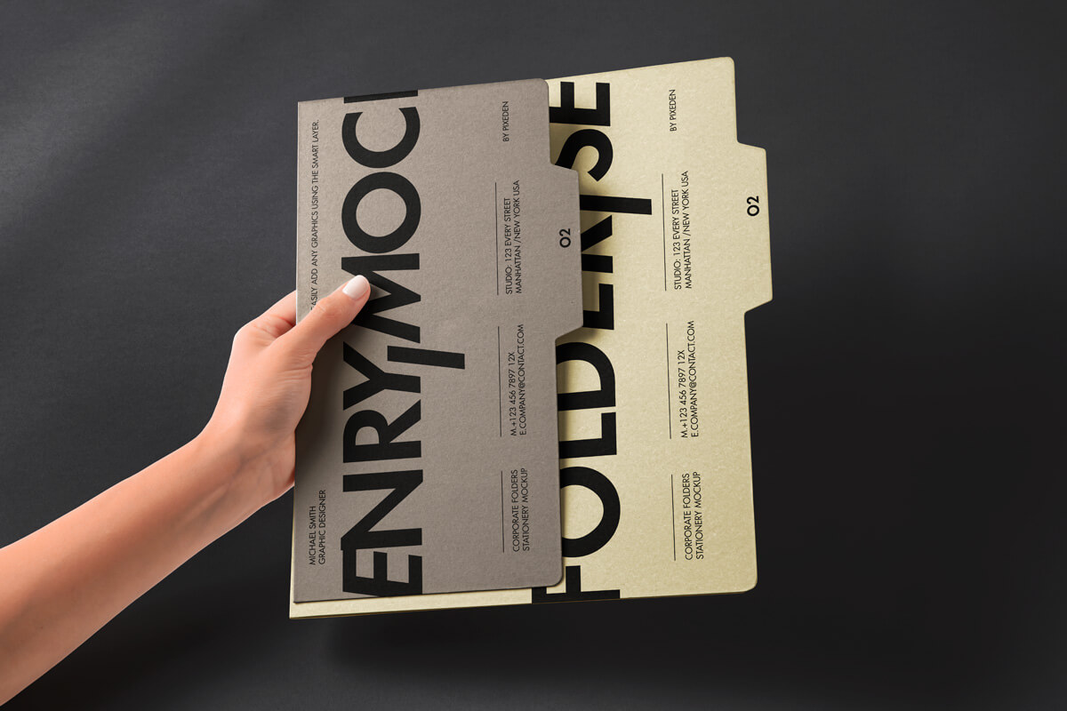 Free Hand Holding Folder Mockup PSD - PsFiles