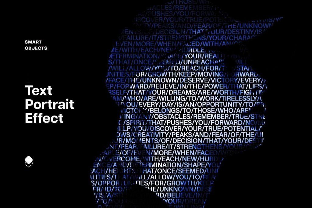 Free Text Portrait Photo Effect PSD Mockup - PsFiles