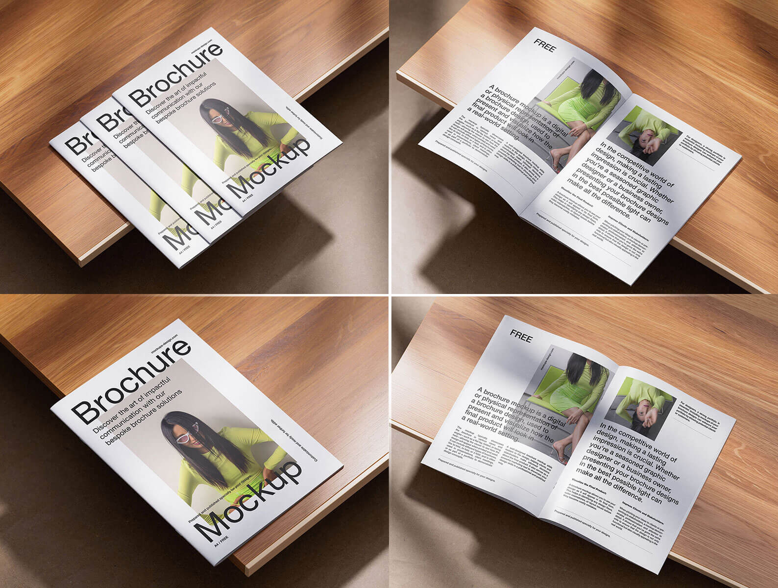 4 Free A4 Multipage Brochure / Magazine Mockup PSD Files - PsFiles