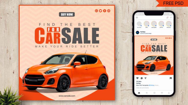 Free Best Car Sale Poster Ad PSD Template - PsFiles