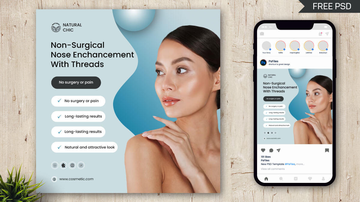 Free Skin Doctor Treatments Promo Social Media Post Design PSD Template