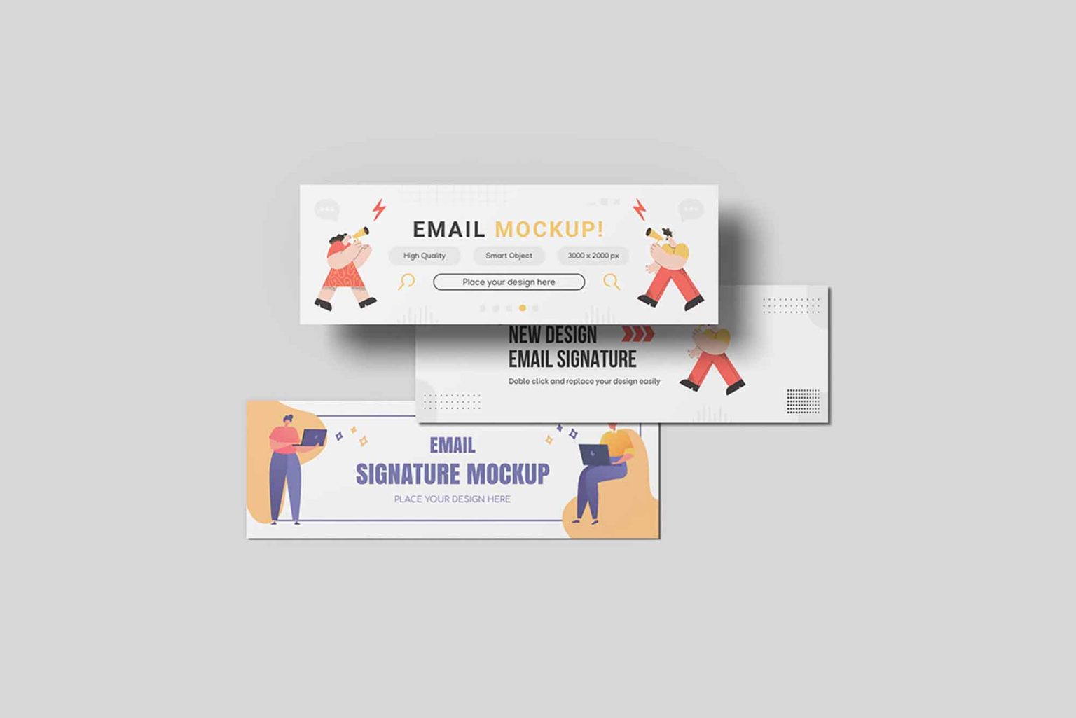 Free Ticket, Email Signature Mockup PSD - PsFiles