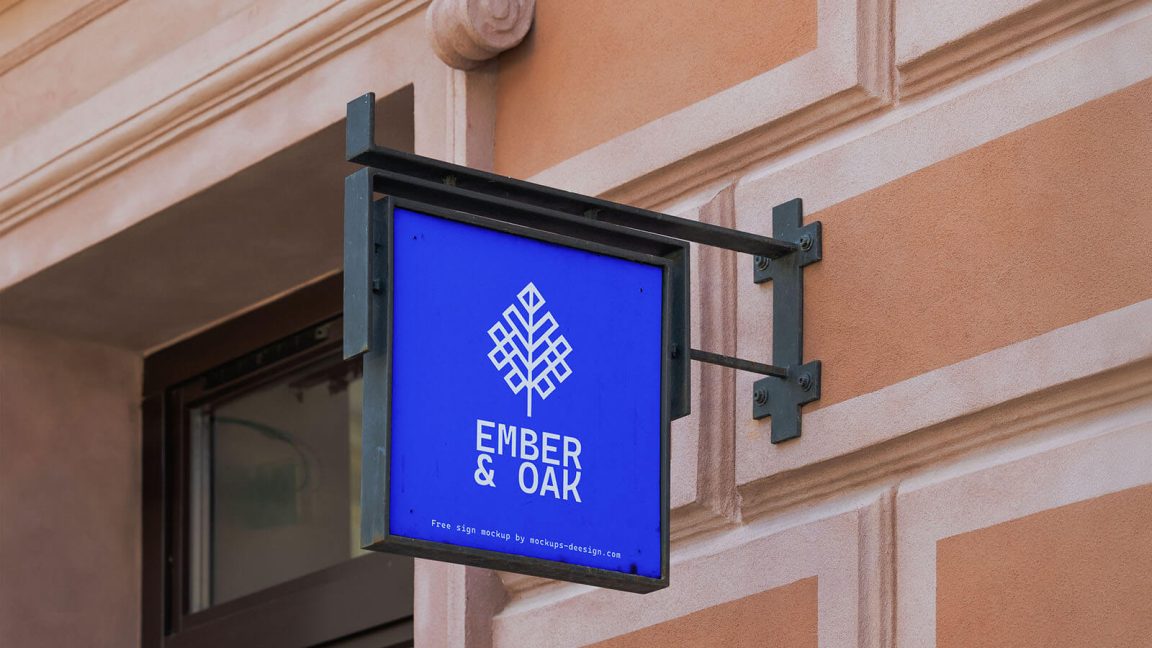 Free Indoor Restroom Sign PSD Mockup - PsFiles