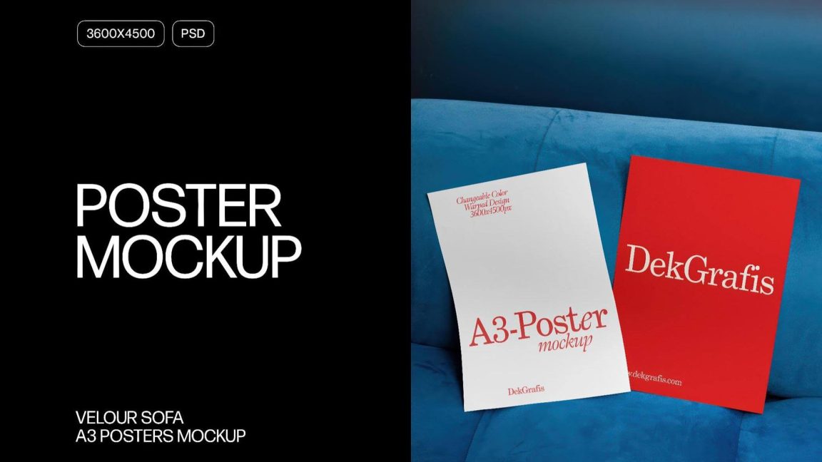 Free A3 Paper Flyer Poster Mockup PSD - PsFiles