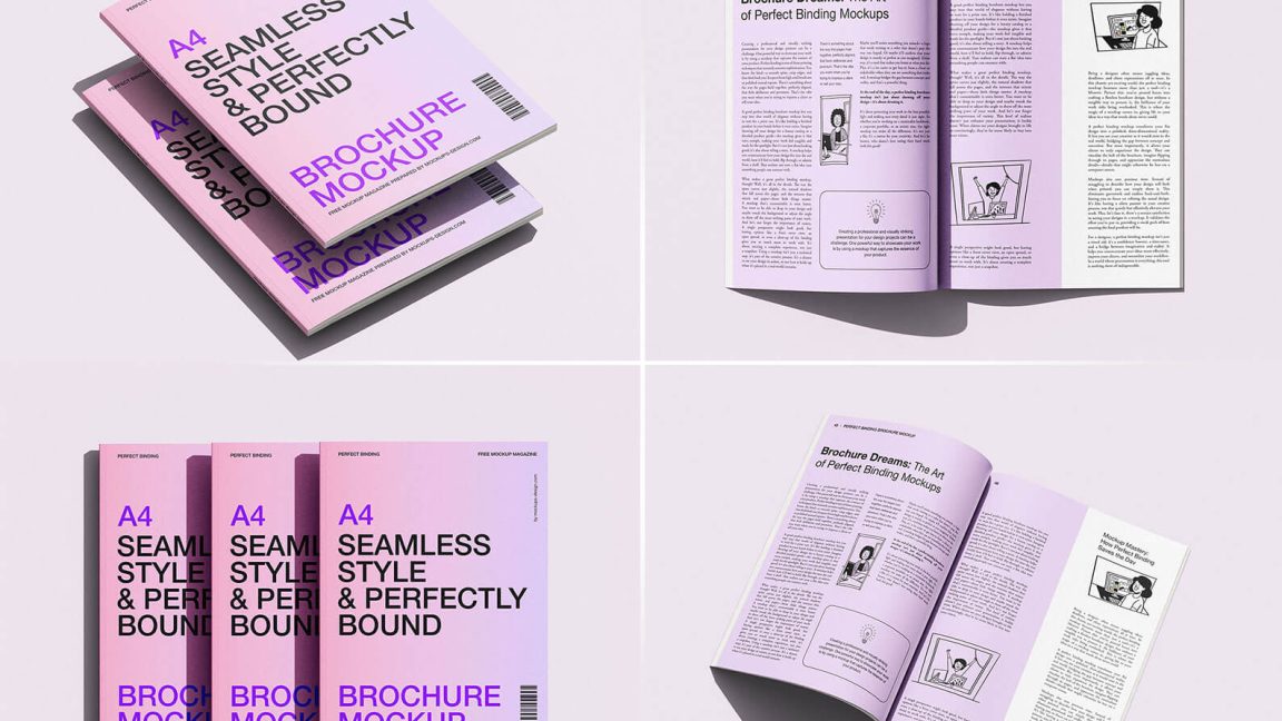 8 Free A4 Multipage Brochure / Magazine Mockup PSD Files - PsFiles