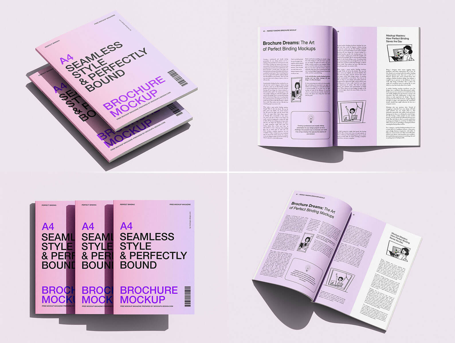 6 Free A4 Multi-Page Brochure / Magazine / Book Mockup PSD Files - PsFiles