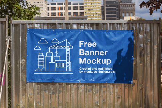 Free Outdoor Construction Site Banner Mockup PSD - PsFiles