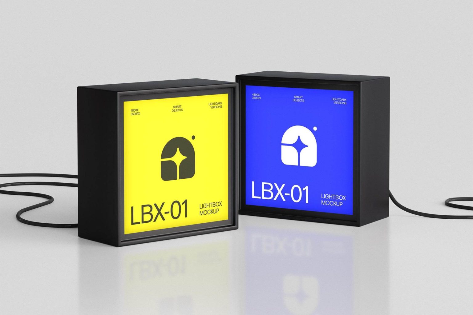 Free Square Lightbox Signages Mockup PSD - PsFiles