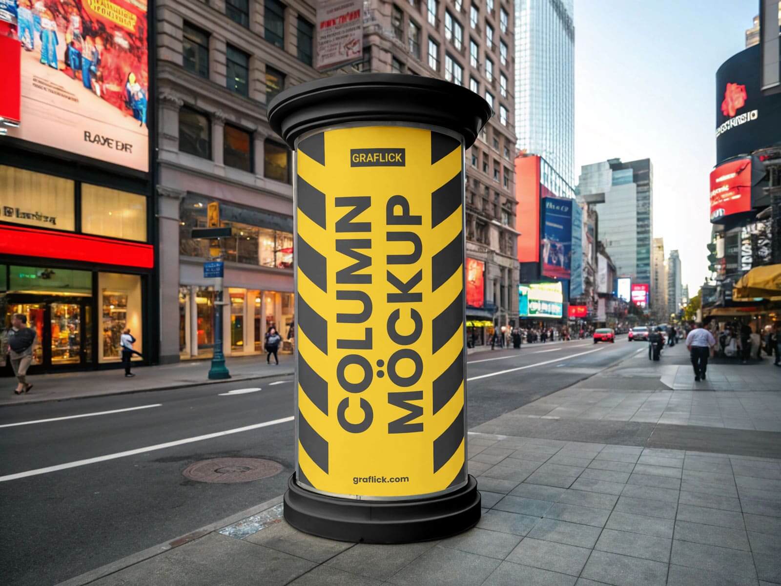 Free Street Advertising Column Mockup PSD - PsFiles