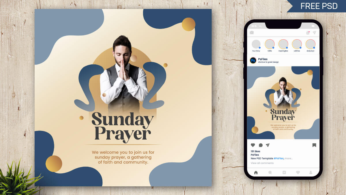 Free Sunday Church Prayer Flyer Social Media Post Design PSD - PsFiles
