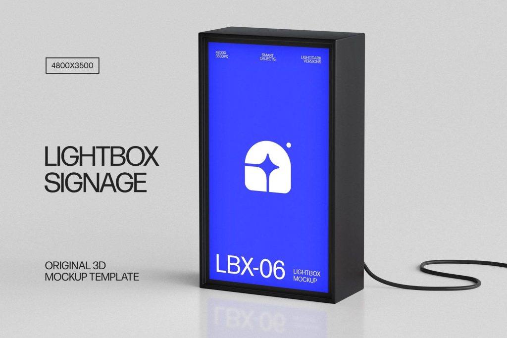 Free Vertical Lightbox Signage Mockup PSD - PsFiles