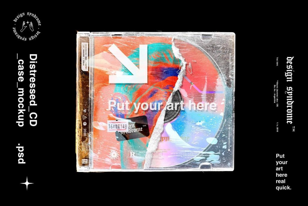 Free Distressed CD Cover Mockup PSD - PsFiles