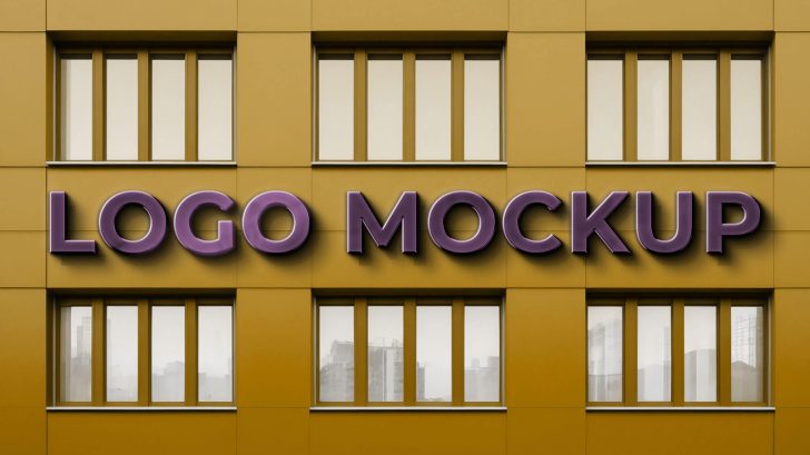 Free Building Hall Logo Mockup PSD - Best Free Mockup