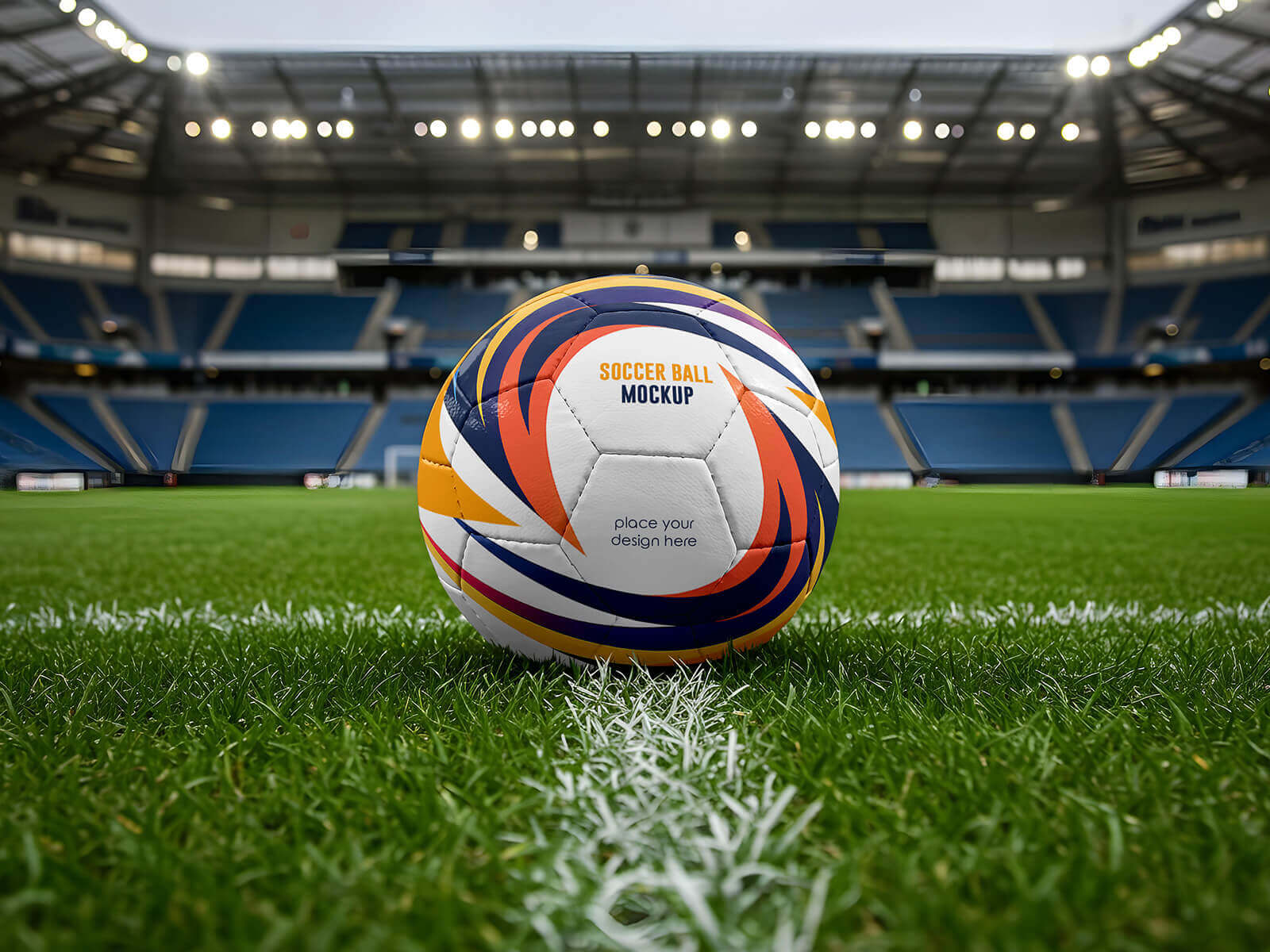 Free Free Soccer /Football On Ground Mockup PSD - PsFiles