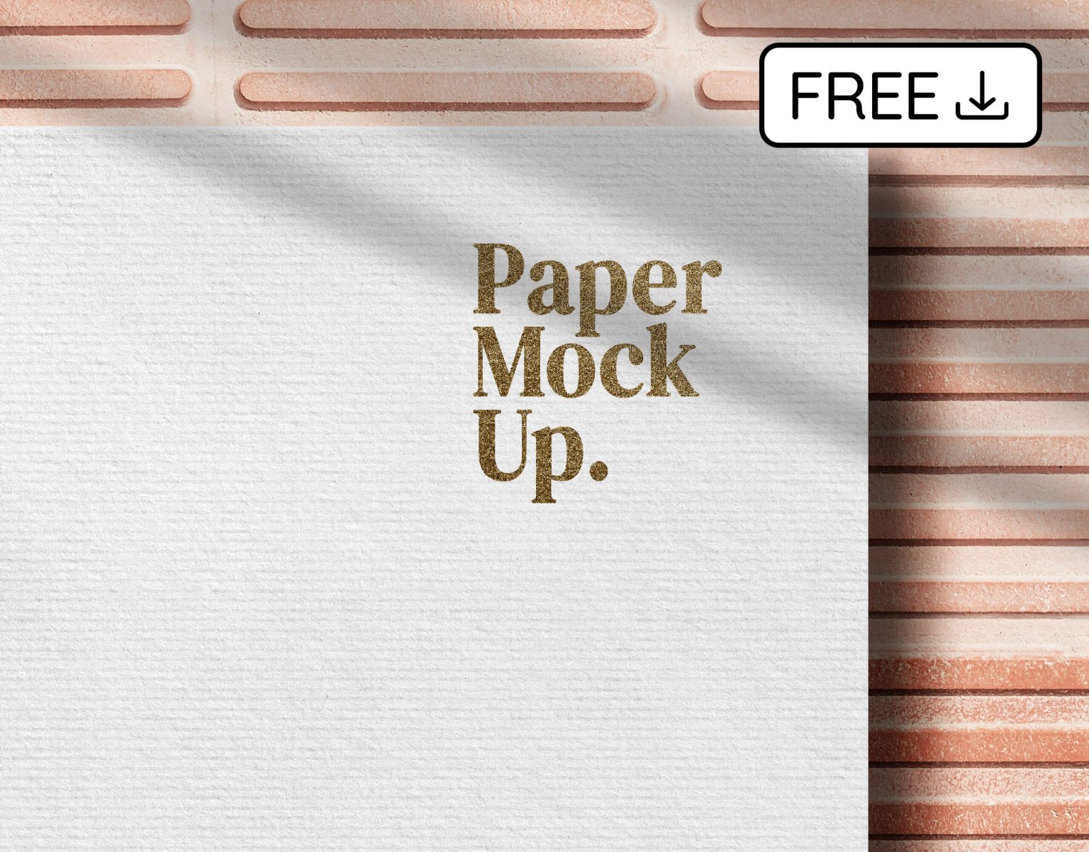 Free Gold Foil Printing On White Paper Logo Mockup PSD - PsFiles