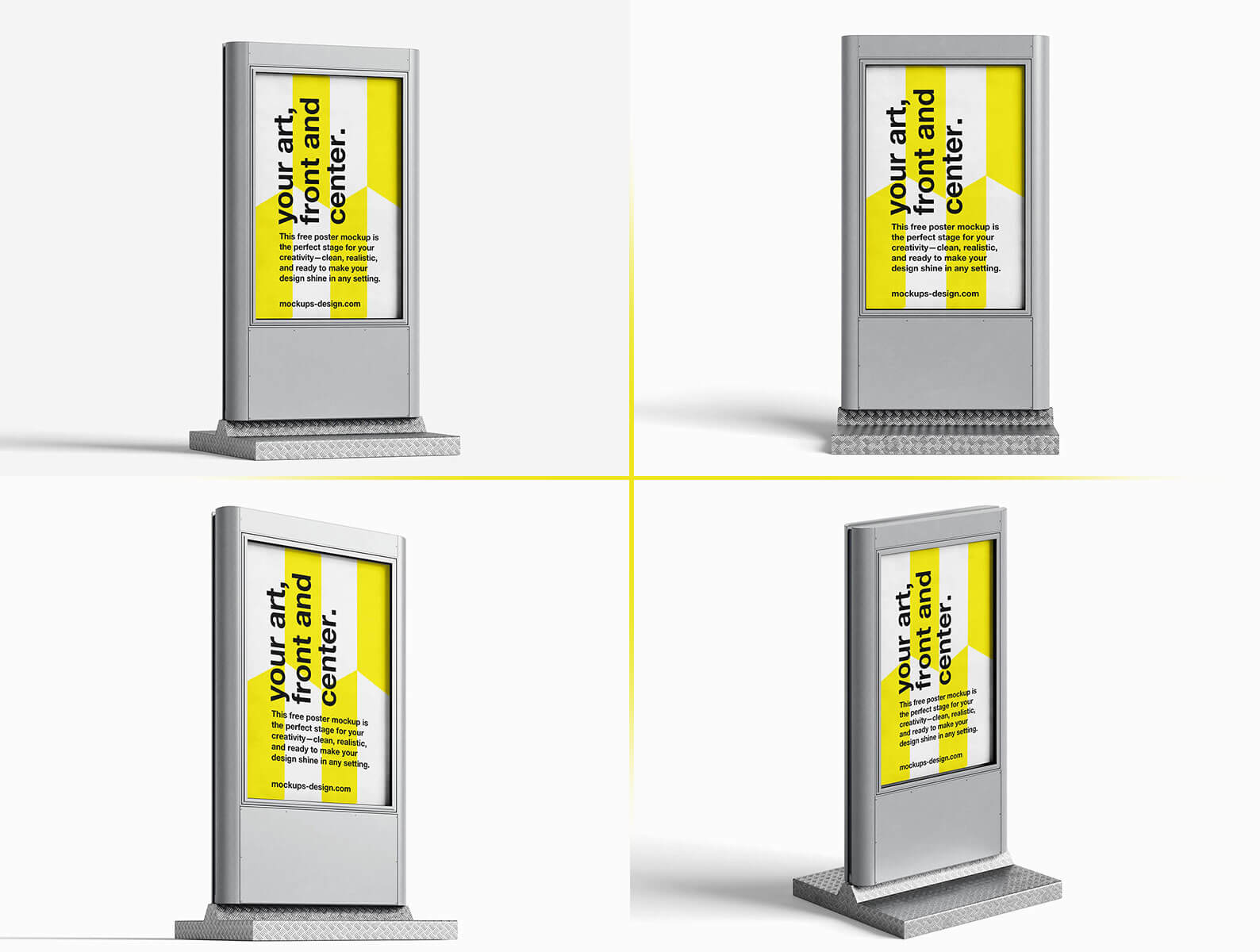 4 Free Stand Alone Citylight Mupi Mockup PSD Files - PsFiles